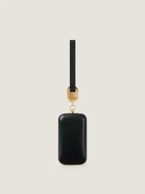Givenchy Evening Clutch In Nappa Leather With Crystal Jewel