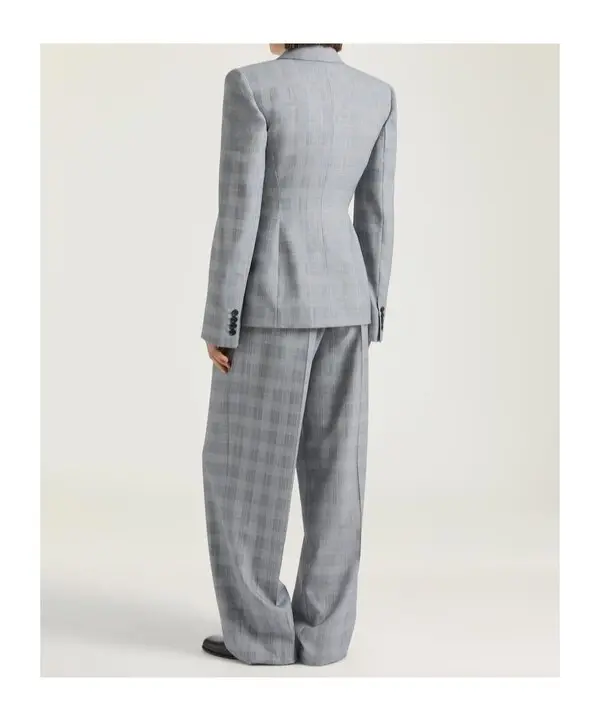 Givenchy Double Pleat Checked Pants In Wool
