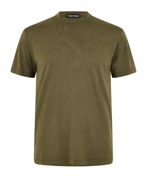 TOM FORD Olive Crewneck Shortsleeve Tee - No