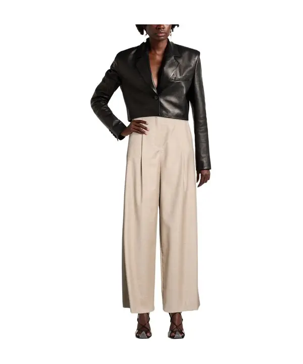Max Mara Solid Wool Loose-fit Trousers