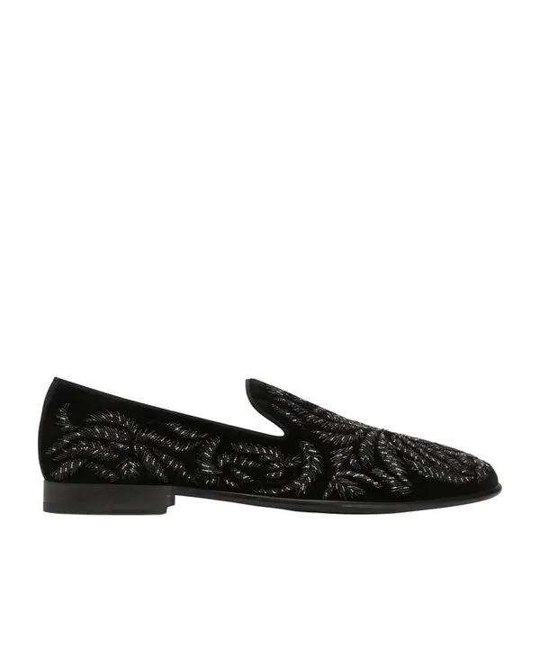 Dolce & Gabbana Velvet Loafers - Black