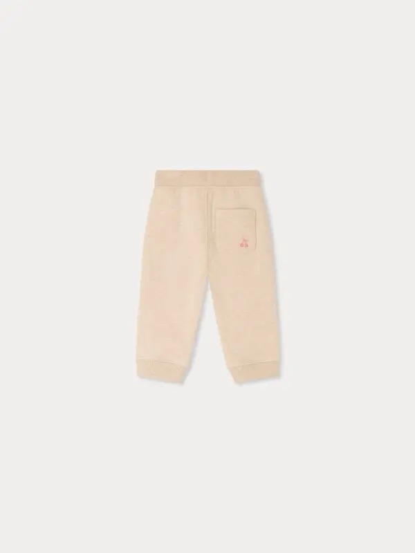 Bonpoint Organic Cotton Drawstring Joggers With Cherry Embroidery