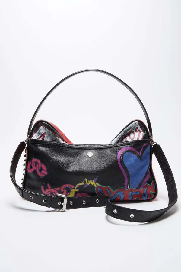 Acne Studios Camero Camera Bag With Punk-inspired Print