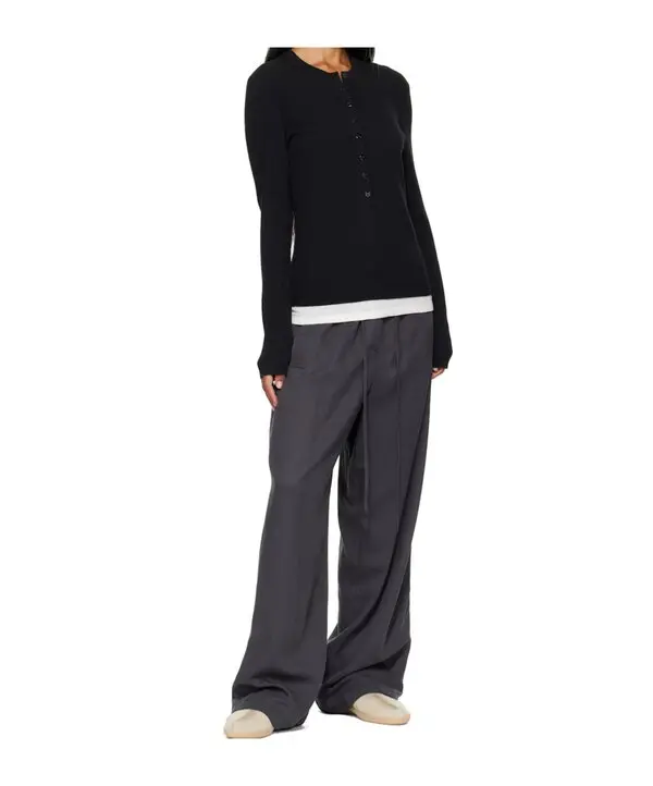 LISA YANG Front Button Knit Sweater