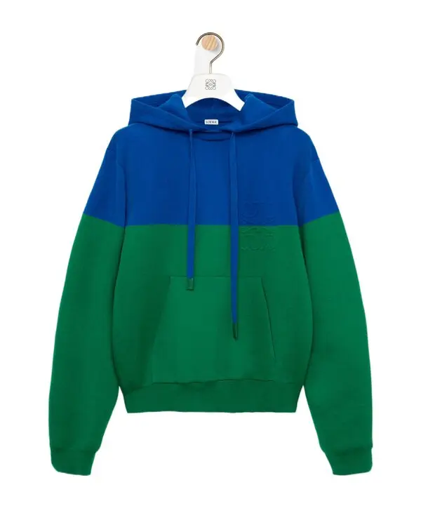 Loewe Hoodie In Cotton Blend - Blue/green