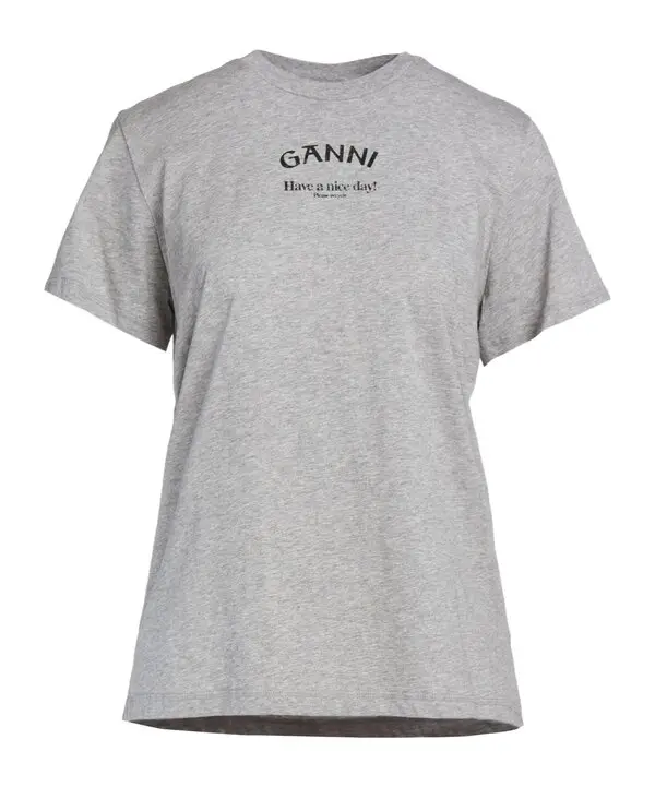 GANNI Printed Shortsleeve Tshirt - Grey