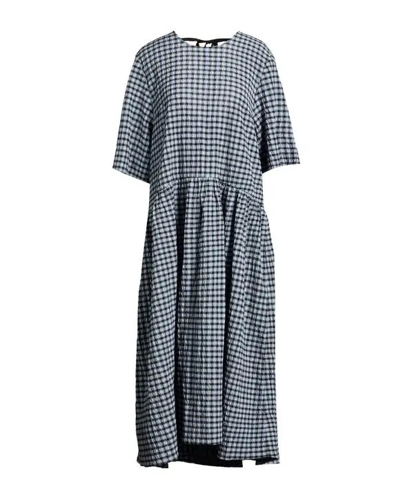 GANNI Fresh Plaid Dress - Gray