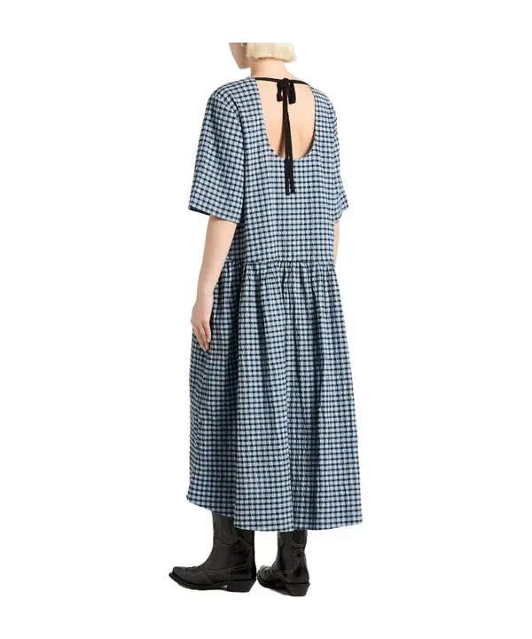 GANNI Fresh Plaid Dress