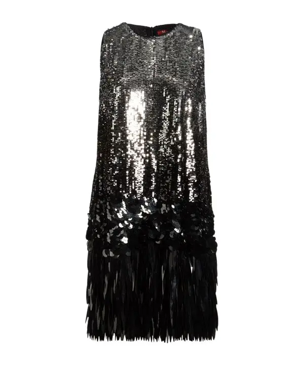 Max Mara Sequin Sleeveless Dress - Silver