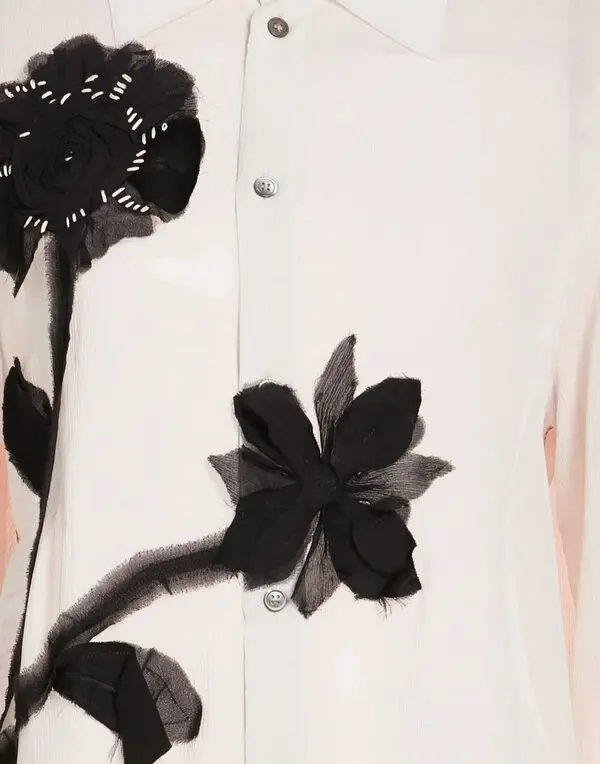 Marni Long Sleeve Floral Embellished Shirt
