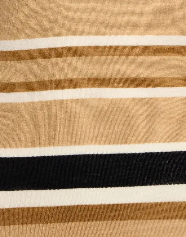 Dolce & Gabbana Striped Wool Knit Turtleneck Long Sleeve Top