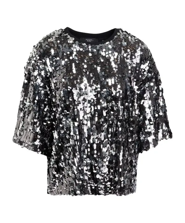 Max Mara Solidcolor Shortsleeve Mesh Tshirt