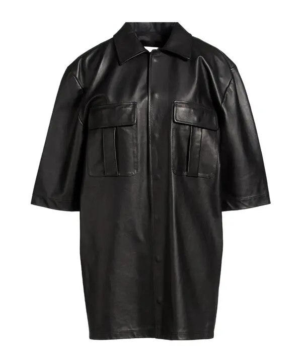 MAISON MARGIELA Solidcolor Leather Shirt - Black