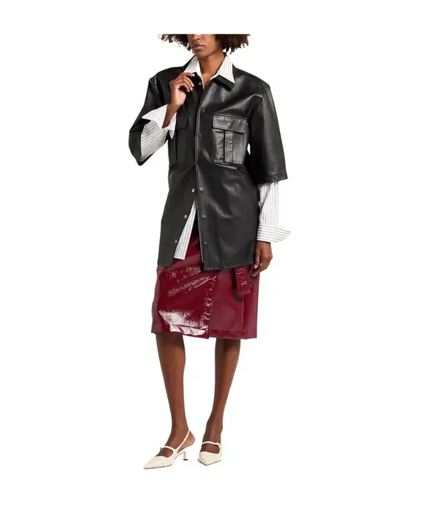 MAISON MARGIELA Solidcolor Leather Shirt