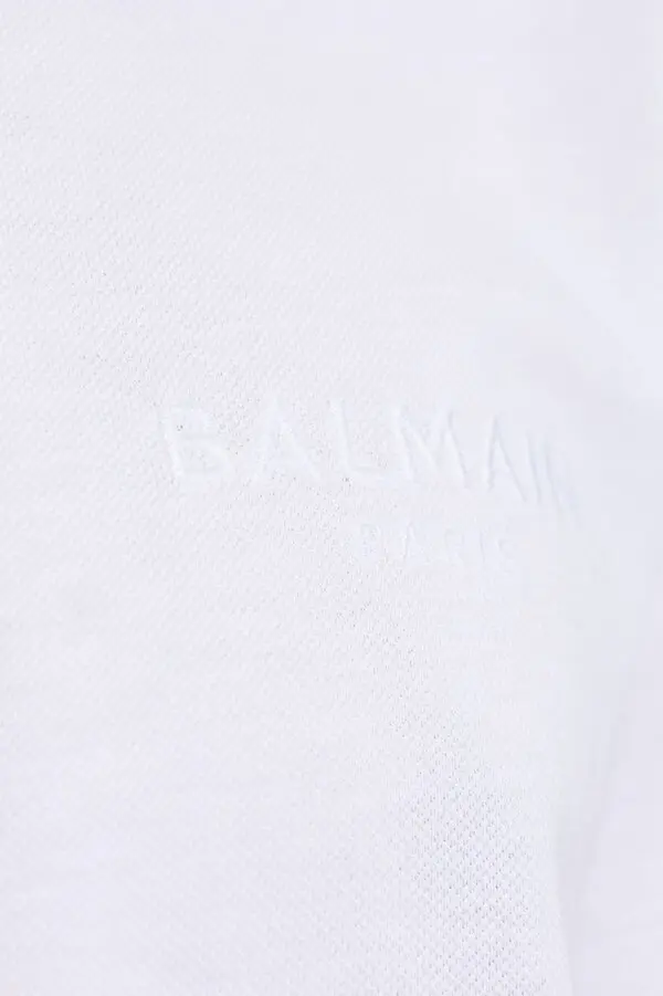 Balmain Logo Detailed Short Sleeved Polo Shirt