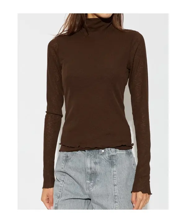 GANNI Turtleneck In Marl Mesh