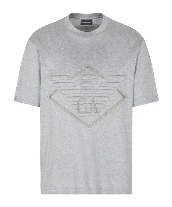 Emporio Armani Heather Grey Crewneck Shortsleeve Tee - Gray