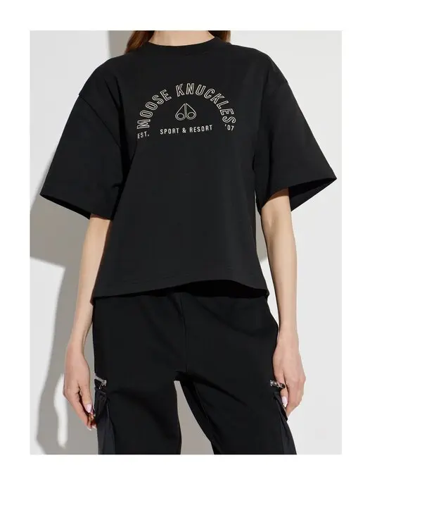 Moose Knuckles Logo Printed Crewneck T-shirt
