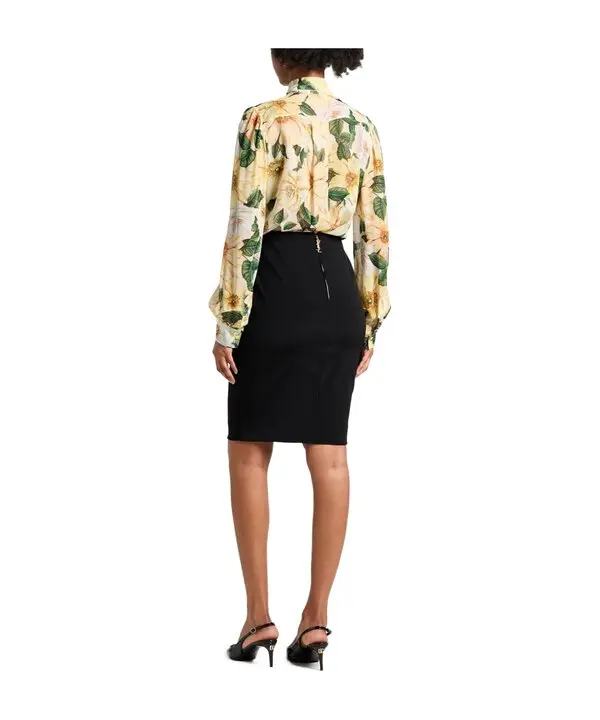Dolce & Gabbana Floral Chiffon Bow Blouse