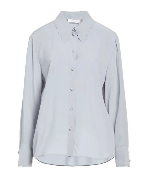 Chloé Embroidered Solid-color Shir - Blue
