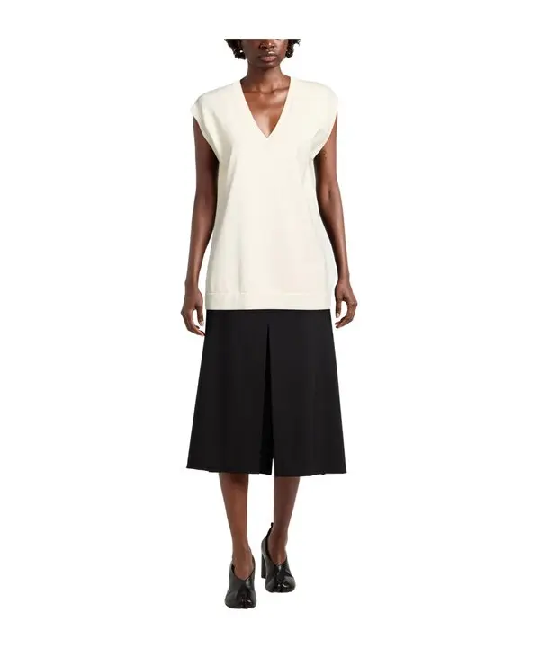 Max Mara Sleeveless V-neck Knit Top