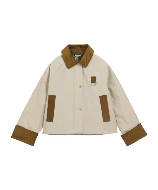 Barbour Contrast Collar Cropped Jacket - No