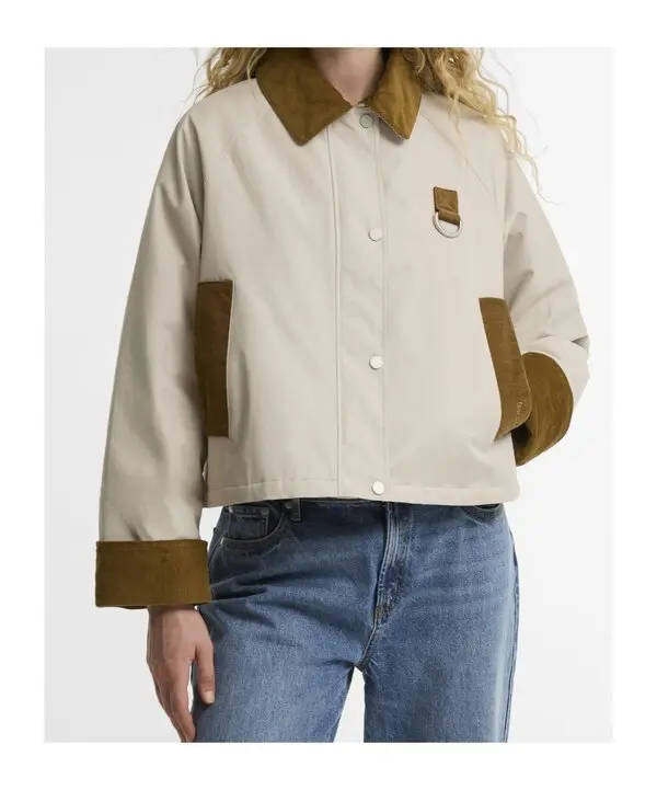 Barbour Contrast Collar Cropped Jacket - No