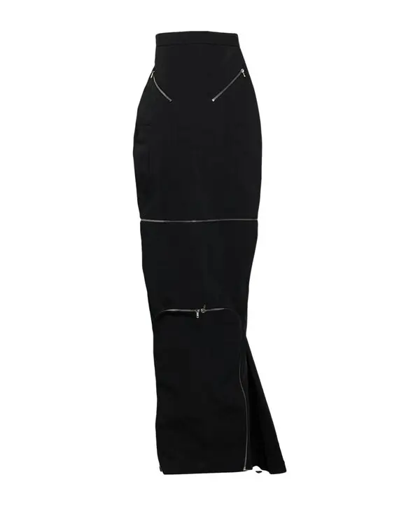 Rick Owens Midi Skirt With Detachable Embellishments - Black
