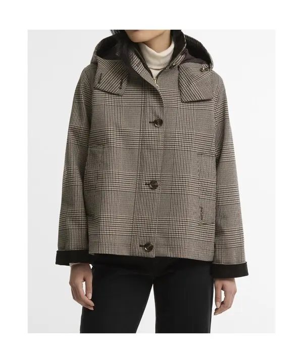 Barbour Check Hooded Short Jacket