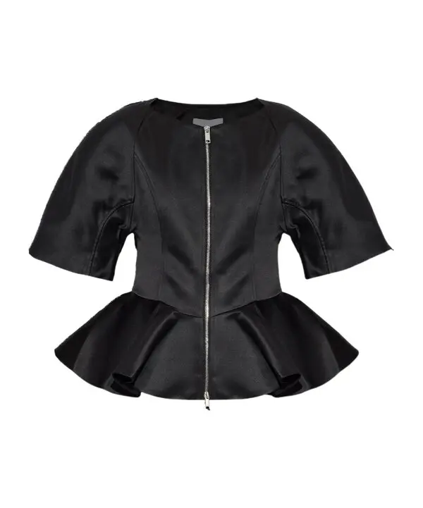 GANNI Blouse In Satin - Black