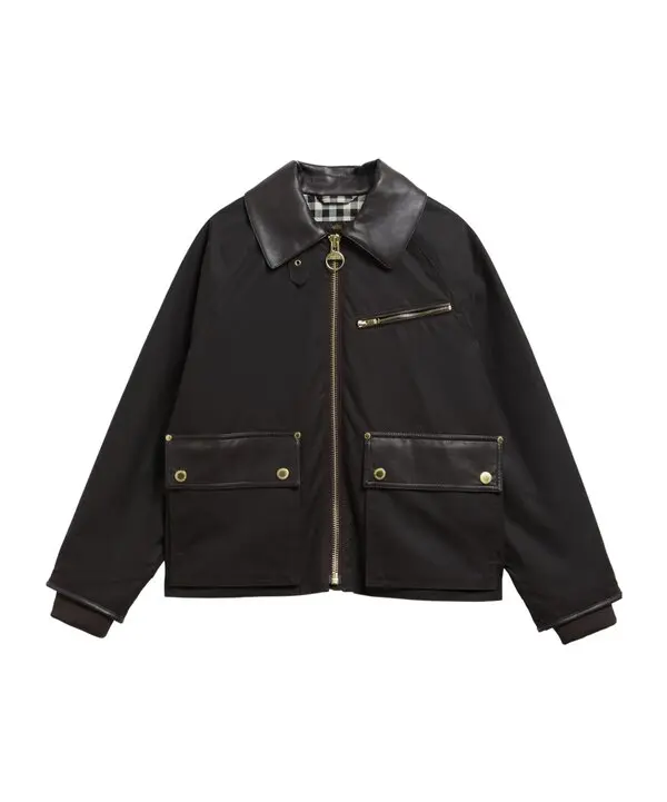 Barbour Collar Cropped Jacket - Black