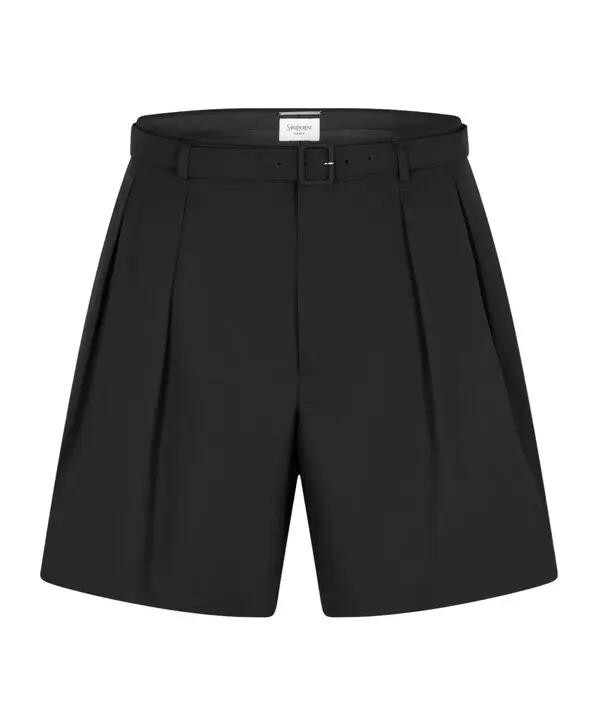 Saint Laurent Pleated Woven Tracksuit Shorts