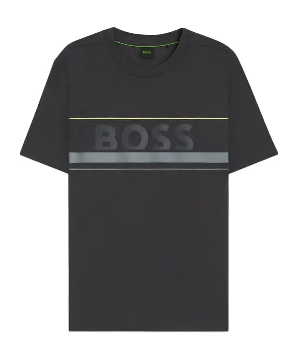 Hugo Boss Logo Striped T-shirt - Grey