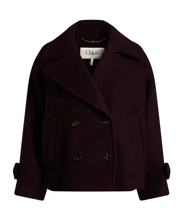 Chloé Double-breasted Felt Coat - Black