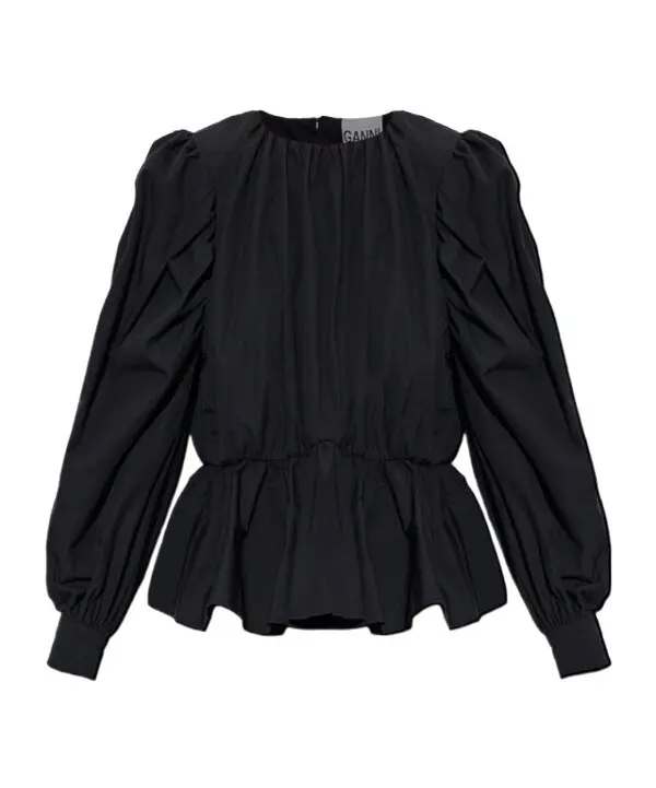 GANNI Long-sleeved Top - Black