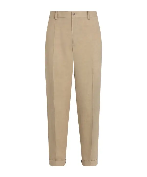 Dolce & Gabbana Cupro-linen Trousers - Beige