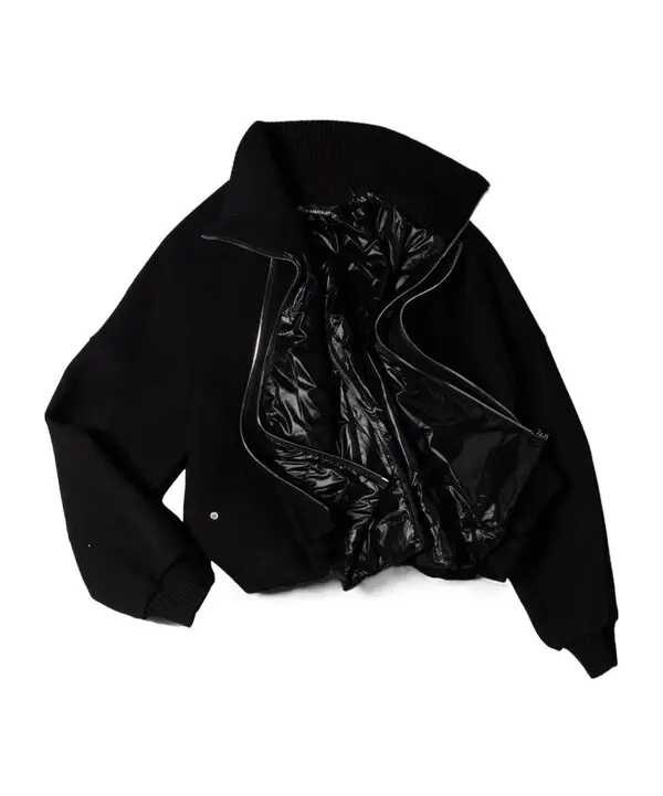 Moose Knuckles Grid 3-in-1 Wool Bomber Jacket - Black