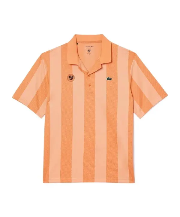 Lacoste Verticalstripe Shortsleeve Polo Shirt - Orange