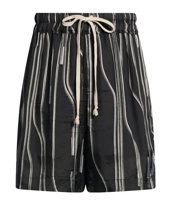Rick Owens Striped Satin Shorts - Black