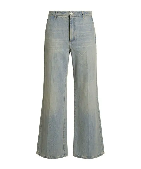 MAXCO. Wide-leg Faded Denim Trousers - Blue