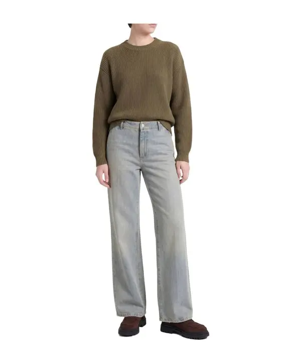 MAXCO. Wide-leg Faded Denim Trousers