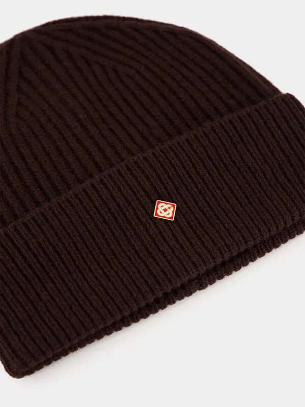 Casablanca Wool Rib Knit Beanie