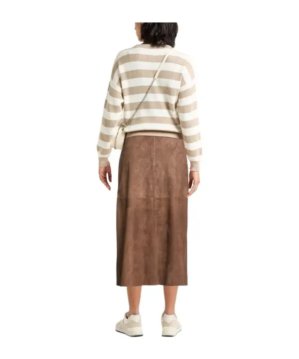 Max Mara Leather Midi Skirt