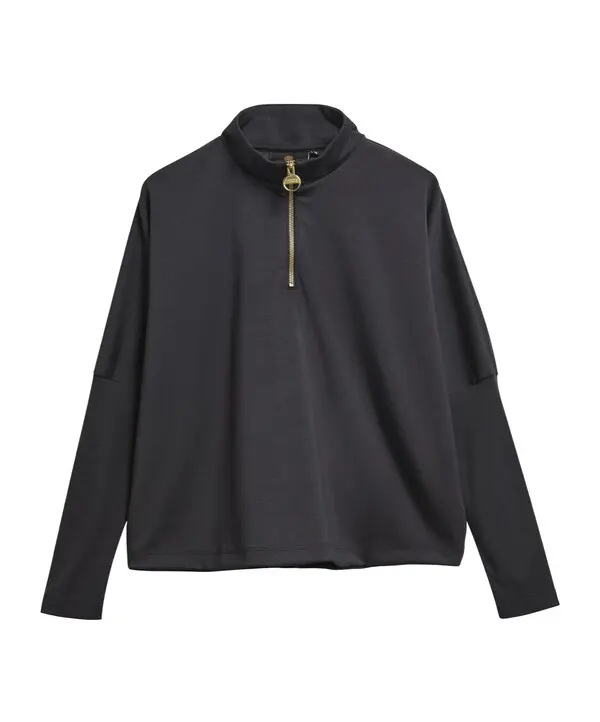 Barbour Half-zip Stand Collar Sweatshirt - Black