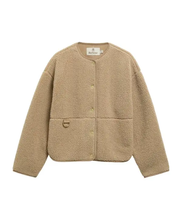 Barbour Collarless Fleece Jacket - Nude