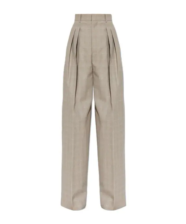 Bottega Veneta Pleated Checkered Trousers - No