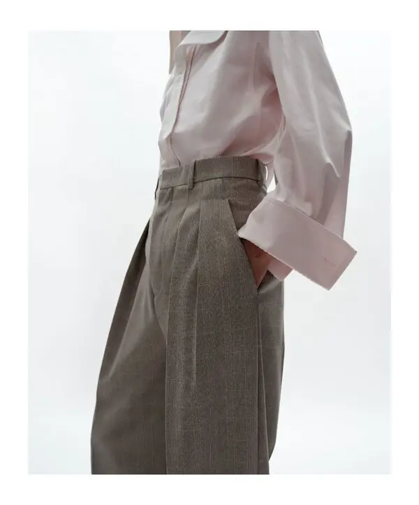 Bottega Veneta Pleated Checkered Trousers
