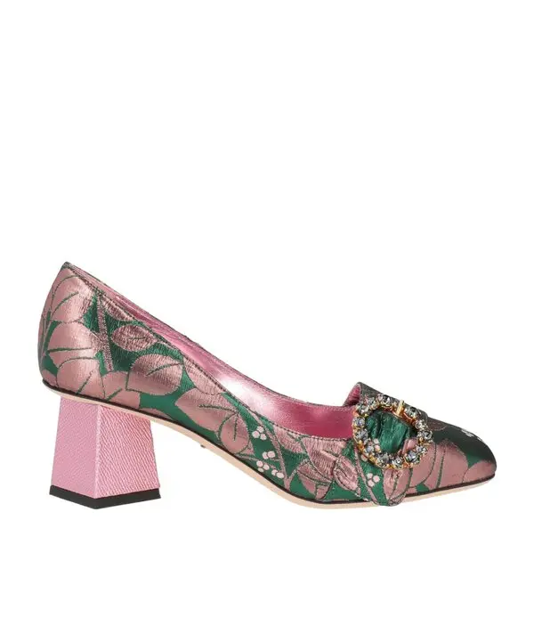 Dolce & Gabbana Square Toe Courts With Crystal Embellishment