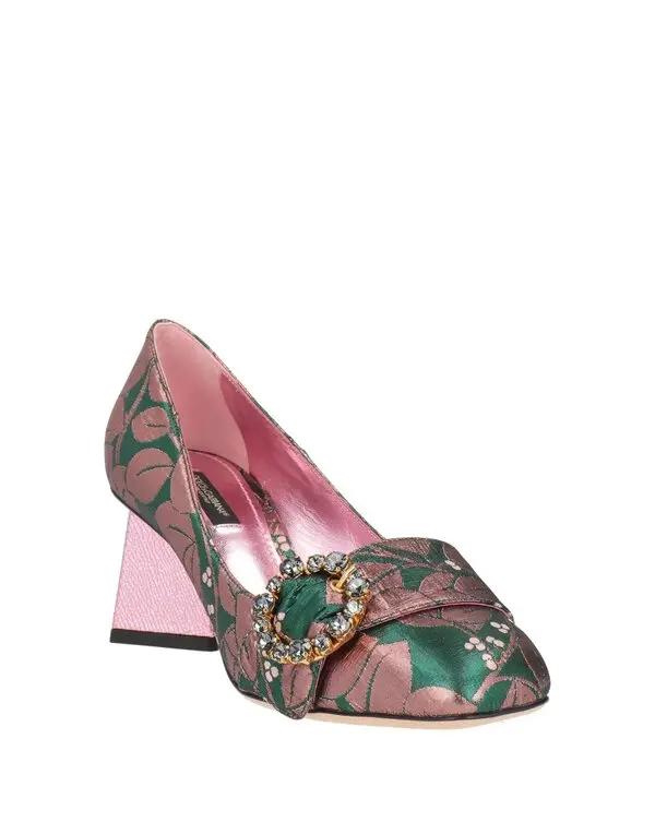 Dolce & Gabbana Square Toe Courts With Crystal Embellishment