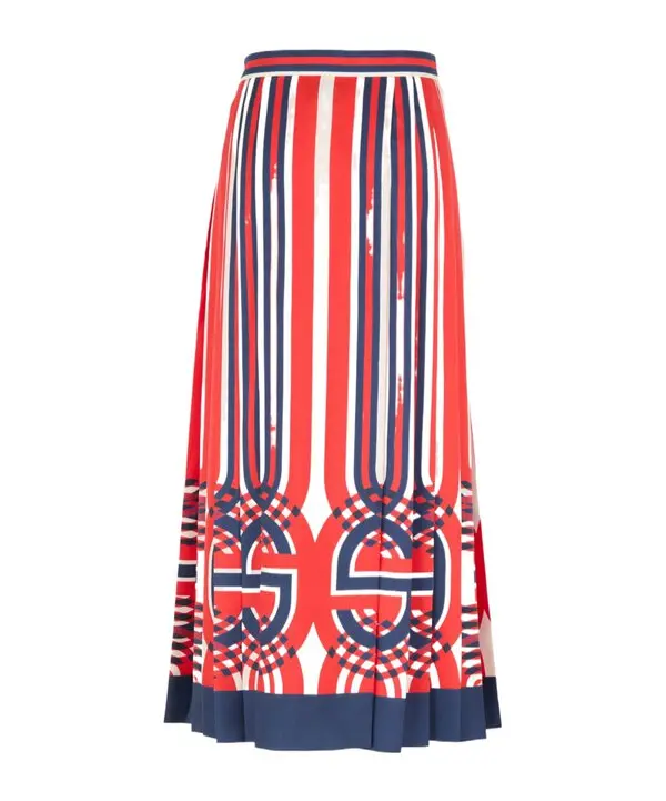 Gucci Elegant Pleated Midi Skirt - Multicolor
